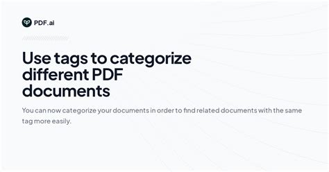 Use Tags To Categorize Different Pdf Documents