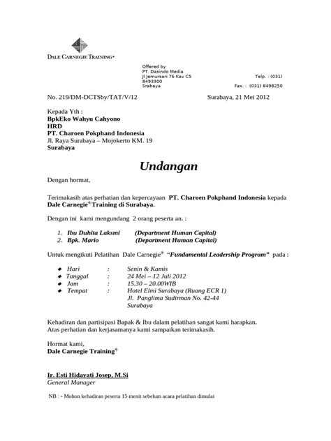 Dale Carnegie Surat Undangan Flp Charoen Pokphand Pdf