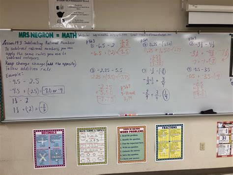 Mrs Negron 6th Grade Math Class Lesson 193 Subtracting Rational Numbers Mrs Negron 6th Grade Math Class Lesson 193 Subtracting Rational Numbers