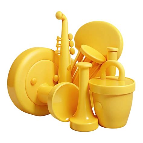 A Collection Of Yellow Objects Including A Bucket And A Bucket Premium AI Generated PSD