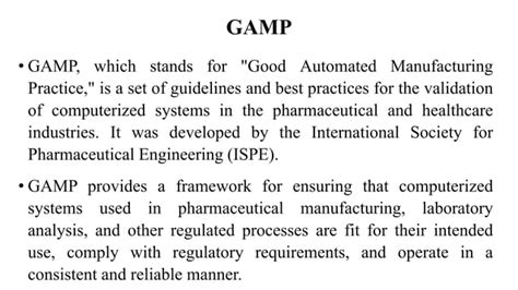 Good Automated Manufacturing Practices Gamp Pptx