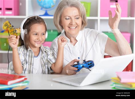 Granny With Her Granddaughter Stock Photo Alamy