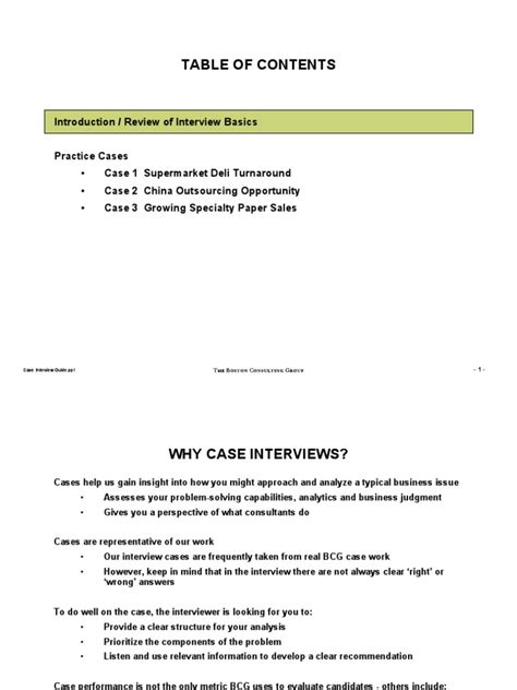Bcg Case Interview Guide Pdf Retail Supermarket