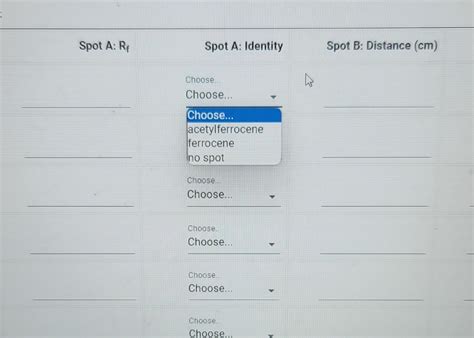 Separated Column Fractions Distance Rf And Identity