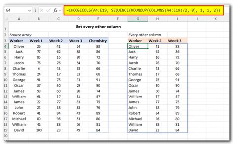 Excelsirji Choosecols Function In Excel To Get Columns From Array Or