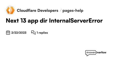 Next 13 `app` Dir Internalservererror Cloudflare Developers