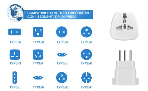 Pezzi Adattatore Universale Da Viaggio Adattatore Da Viaggio Da Mondo A Italia Adattatore
