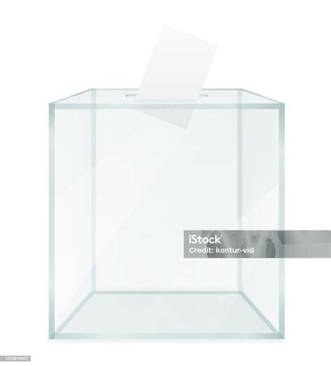 선거 투표 벡터 일러스트레이션용 유리 투명 투표함 Referendum에 대한 스톡 벡터 아트 및 기타 이미지