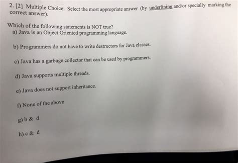 Solved 2 [2] Multiple Choice Select The Most Appropriat