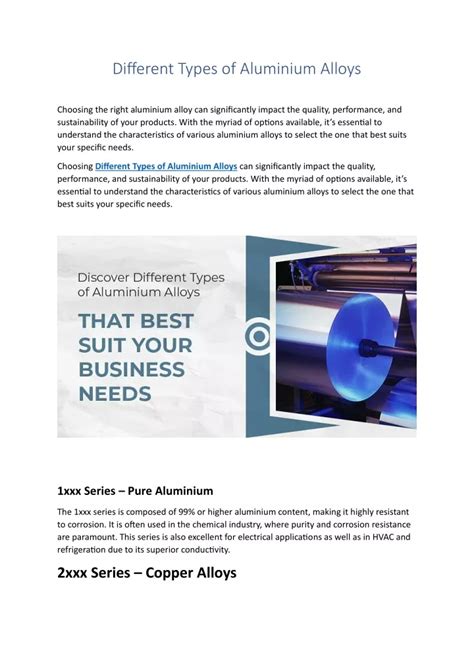 Ppt Different Types Of Aluminium Alloys Powerpoint Presentation Free