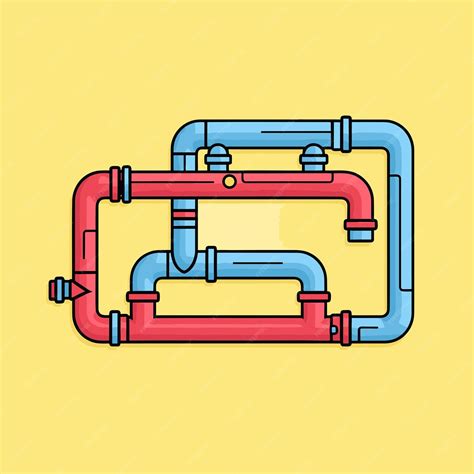 Premium Vector A Drawing Of A Pipe With A Red And Blue Design