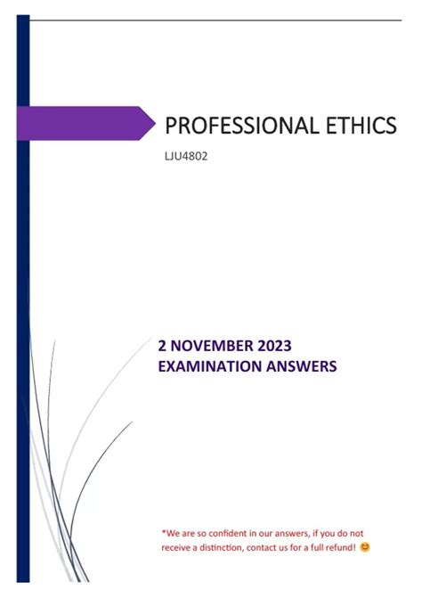 1 November 2023 Exam Memo Professional Ethics Lju4802 Lju4802 Lju4801 Stuvia Sa