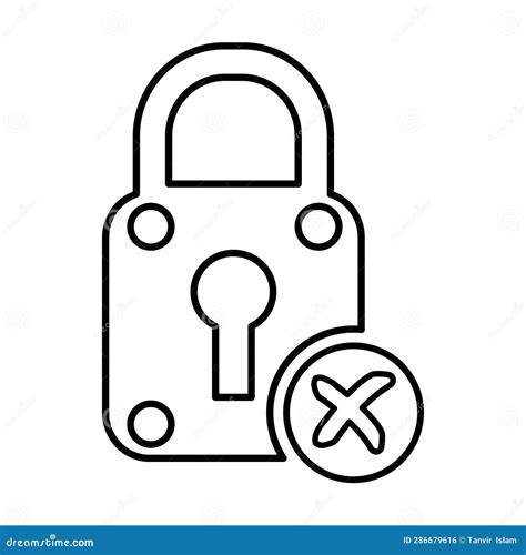 Remove Lock Icon In Outline Style Stock Illustration Illustration Of Security Graphic 286679616