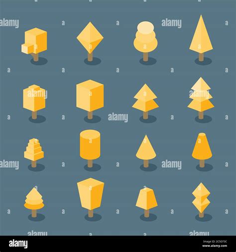 Trees Set Isometric Vector Stock Vector Image Art Alamy