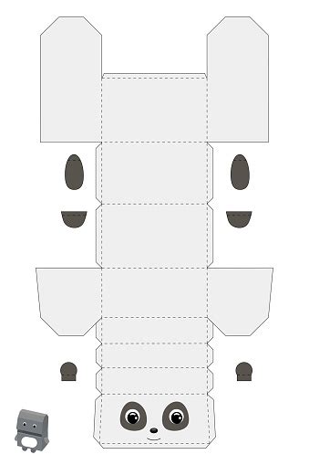 과자 사탕 작은 선물 빵집에 대한 파티 호의 상자 팬더 디자인 패키지 템플릿 어떤 목적을 위한 훌륭한 디자인 생일 베이비 샤워 벡터 스톡 일러스트레이션입니다 팬더에 대한