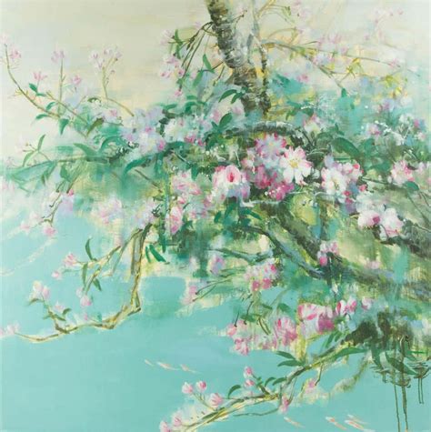 Tao Wang Tao Wang Impressionist Original Oil On Canvas Flower Ii For Sale At 1stdibs