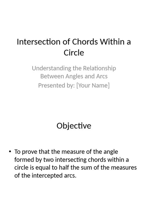 Intersection Of Chords Proof Presentation Pdf