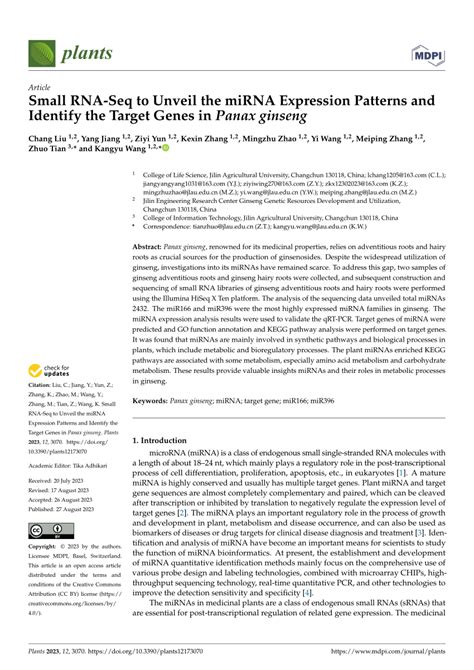 Pdf Small Rna Seq To Unveil The Mirna Expression Patterns And