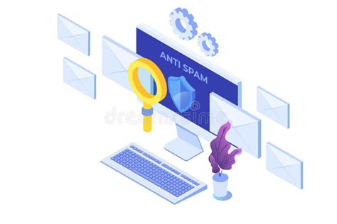 E Mail Protection Anti Malware Anti Spam Isometric Concept Stock Illustration Illustration