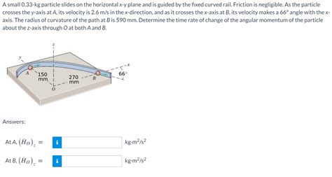 Solved A Small Kg Particle Slides On The Horizontal X Y Chegg