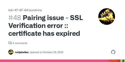 Pairing Issue Ssl Verification Error Certificate Has Expired