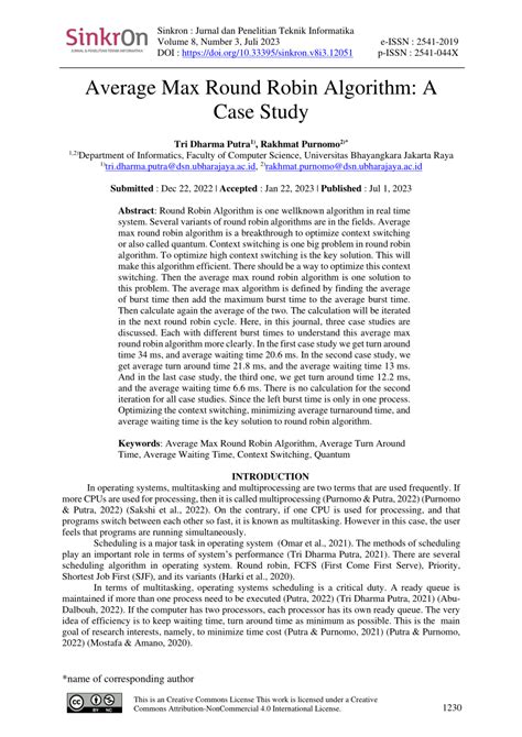 PDF Average Max Round Robin Algorithm A Case Study
