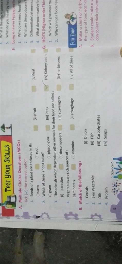 Multiple Choice Questions Mcqs Tick The Correct Option 1 Seeds Of