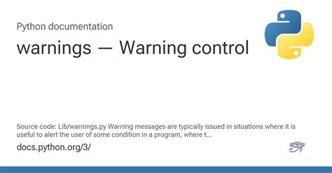 Warnings — Warning Control — Python 3137 Documentation
