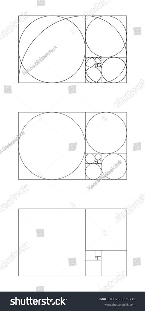 Golden Ratio Template Fibonacci Array Numbers Stock Vector Royalty Free 2308669715 Shutterstock
