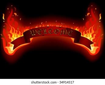 Welcome Fire Banner Stock Vector Royalty Free 34914517 Shutterstock