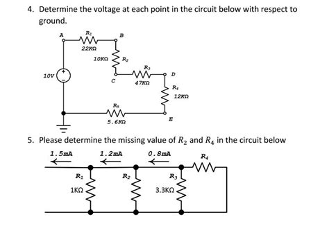 Solved Determine The Voltage At Each Point In The Circuit