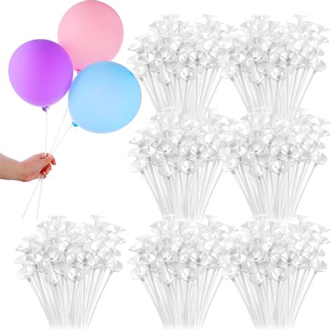 600 Pcs Plastic Balloon Sticks With Cups Reusable Balloon