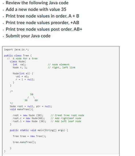 Solved · Review The Following Java Code · Add A New Node