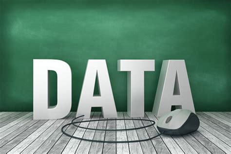 칠판 배경에 컴퓨터 마우스와 3d 단어 데이터 3d 렌더링 데이터에 대한 스톡 사진 및 기타 이미지 데이터 인포그래픽 0