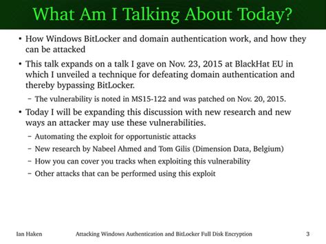 Attacking Windows Authentication And Bitlocker Full Disk Encryption Pdf Operating Systems
