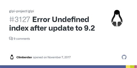 Error Undefined Index After Update To 92 · Issue 3127 · Glpi Projectglpi · Github