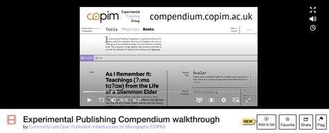 A Brief Walkthrough Of The Experimental Publishing Compendium · Copim