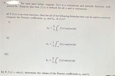 Solved period π Sur each part below suppose f x is a Chegg