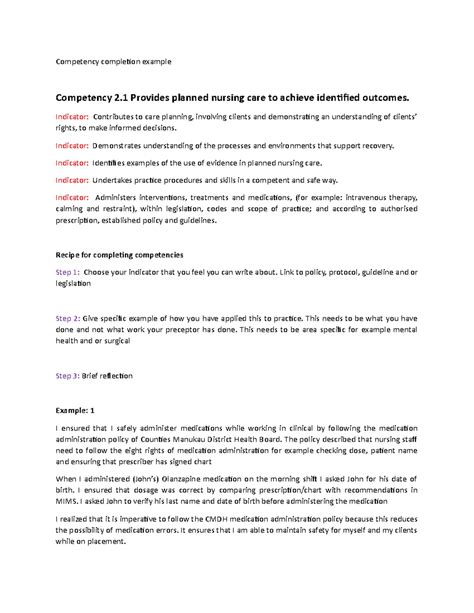 Ncnz Competencies Competency Nursing Council Of New Zealand