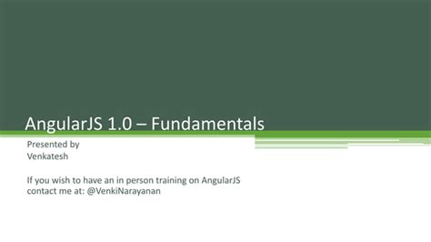 Angular Js 10 Fundamentals Ppt