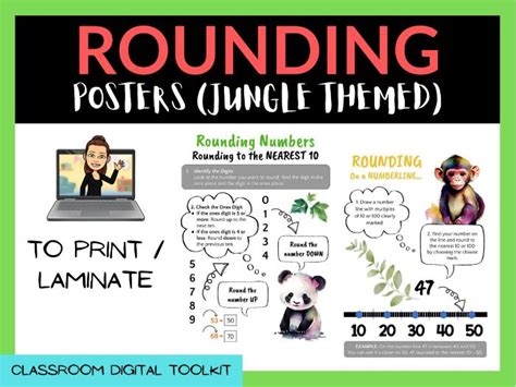 Mathematics Posters Rounding Numbers Classroom Display Jungle Themed Teaching Resources