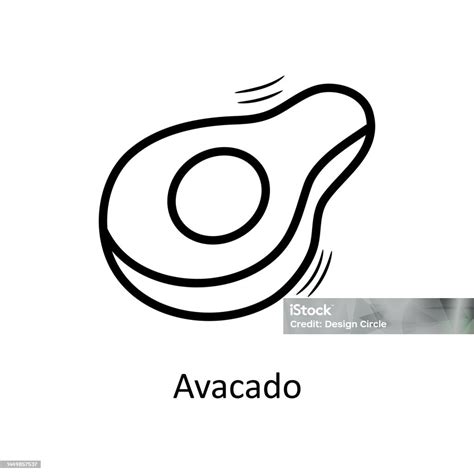 Avacado Vector Outline Icon Design Illustration Food And Drinks Symbol