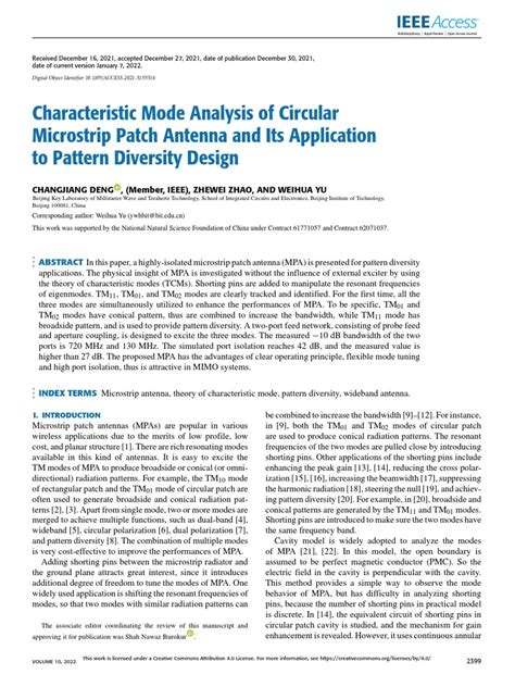 characteristic mode analysis of circular microstrip patch antenna and