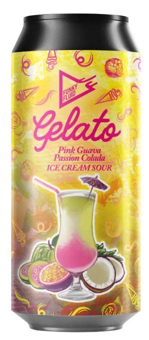Funky Fluid Gelato Pink Guava Passion Colada Ice Cream Sour 500ml