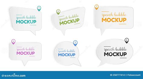 Speech Bubble Set Different Vector Illustrations Isolated On White Background Stock Vector