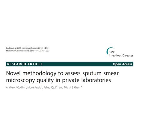 Novel Methodology To Assess Sputum Smear Microscopy Quality In Private Laboratories Stoptb