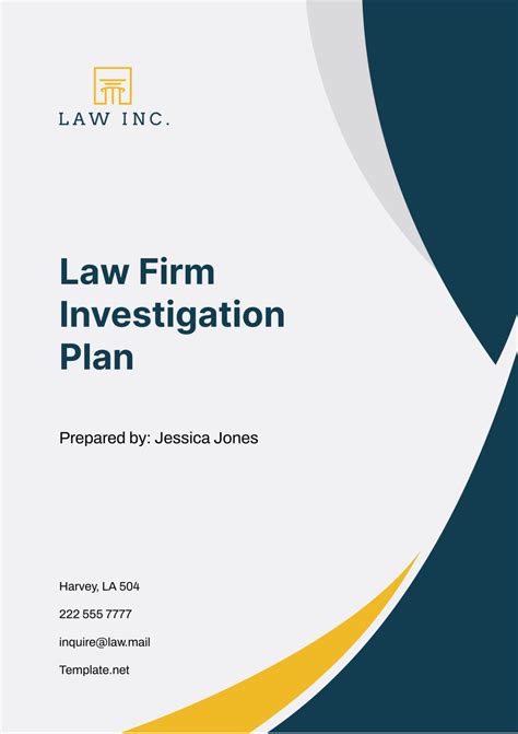Free Law Firm Investigation Plan Template To Edit Online