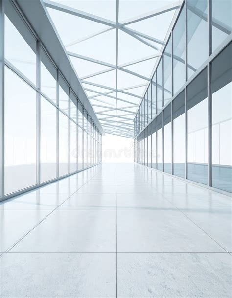 3d Rendering Of An Abstract Futuristic Glass Architecture Stock