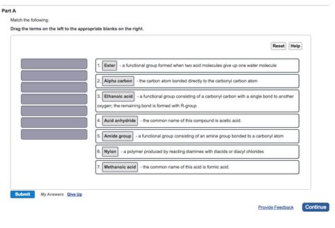 Solved Part A Match The Following Drag The Terms On The Chegg Com