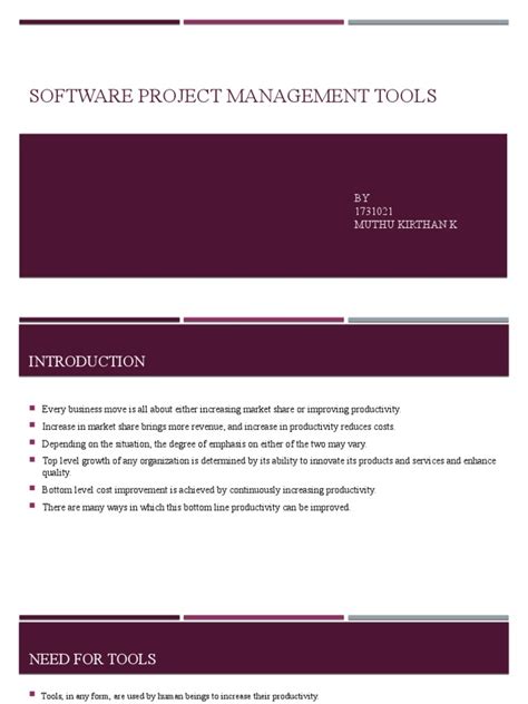 Software Project Management Tools By 1731021 Muthu Kirthan K Pdf Software Source Code